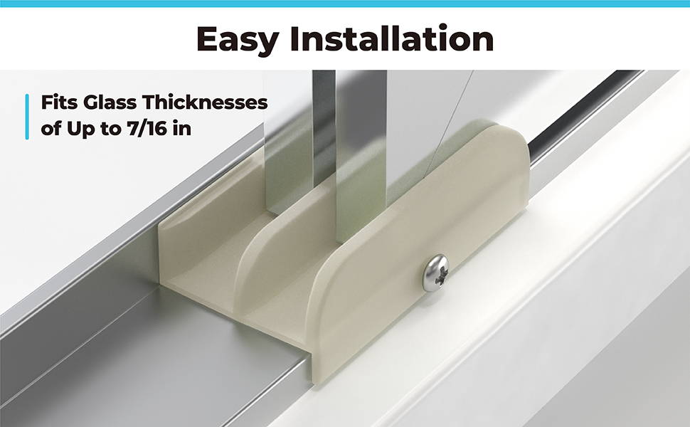 PalpitateC M6219 Sliding Shower Door Bottom Guide - Fits Top Hung Shower Doors, 1/2 in Channels ...