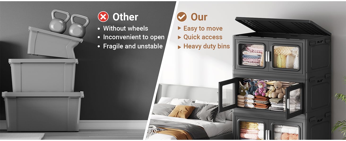 Amazon.com: BROVIEW 900Qt Extra Large Stackable Storage Bins with Lids ...