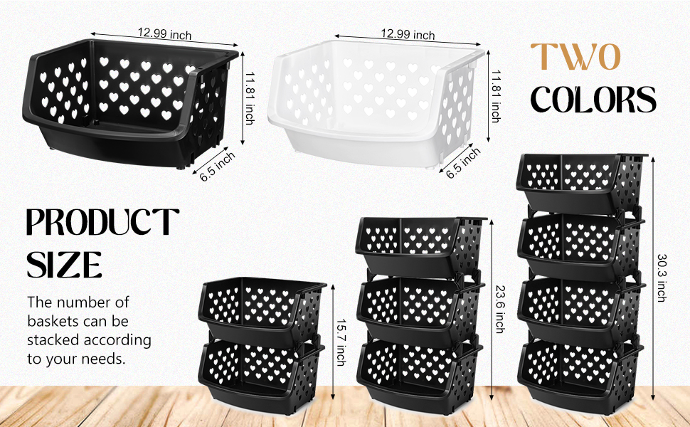 Amazon.com - Wenqik 6 Pack Plastic Stackable Storage Bins for ...