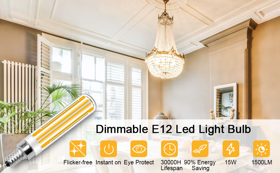 ZHENMING Updated Dimmable E12 LED Bulbs 120W 150W Incandescent Bulb Equivalent,Super Bright COB ...