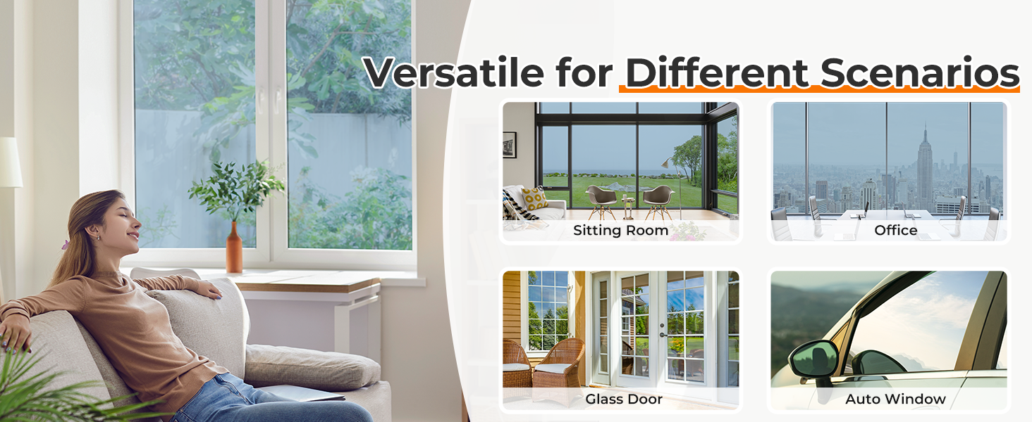 Amazon.com: DOWELL Window Privacy Film, One Way Window Tint for Home, Static Cling Anti UV Sun ...