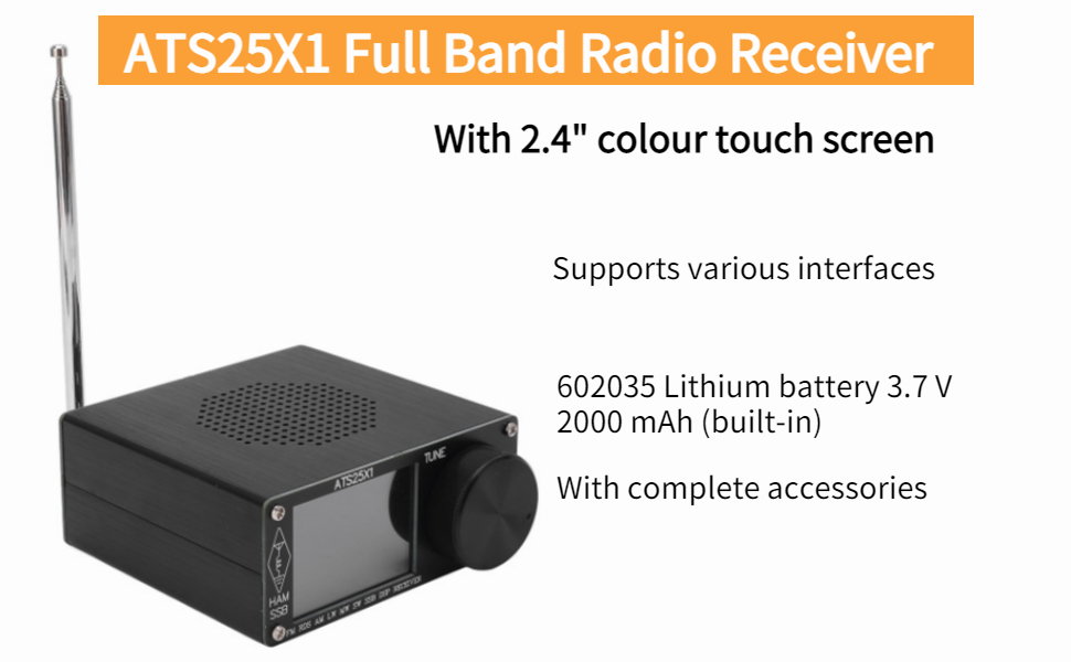 ATS25X1 Full Band Radio Receiver, Aluminum Alloy Portable Radio ...