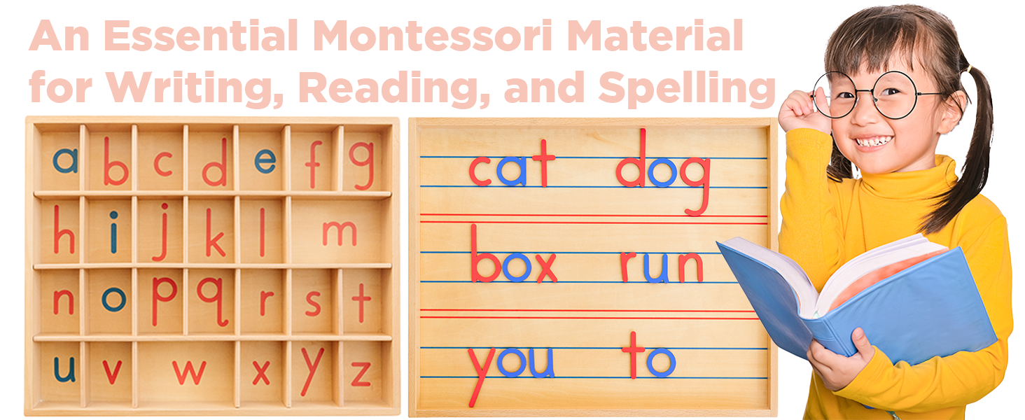 Amazon.com: Movable Alphabet Montessori Wooden Letters - Moveable ...