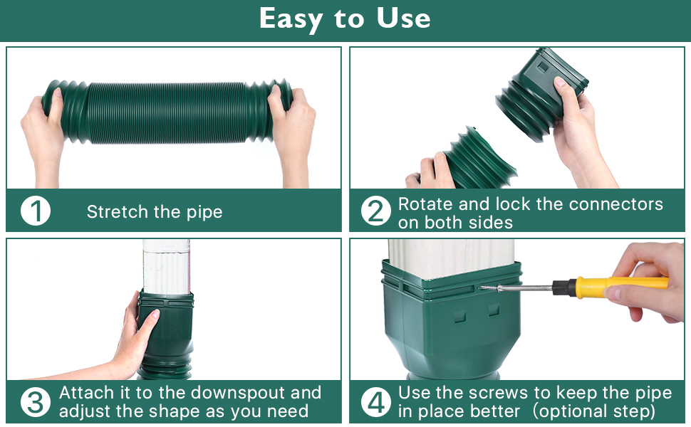Amazon.com : POBOMVOM Rain Gutter Downspout Extensions, 21"-60 ...