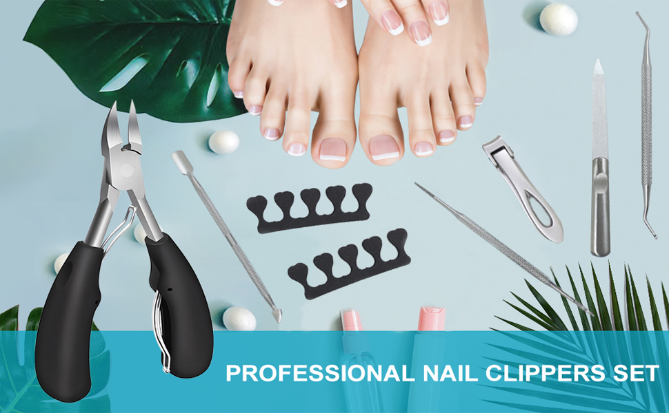 Amazon.com: Toenail Clippers, 7Pcs Toenail Clippers for Seniors Thick Toenails, Stainless Steel ...