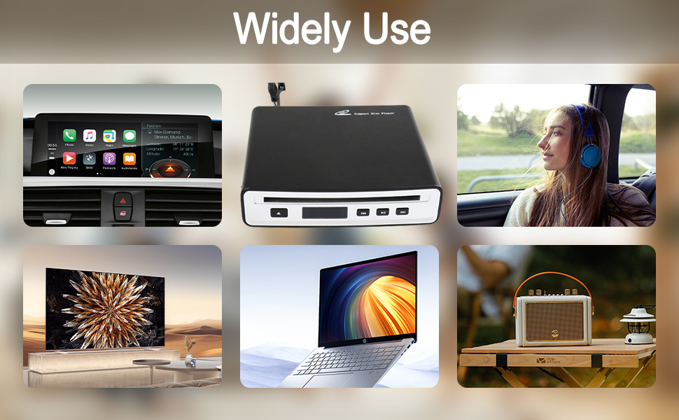 Amazon.com: ASENCH Universal CD Player for Car with USB Port Type-C ...