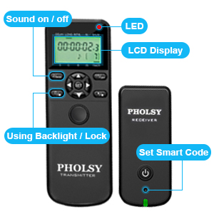 Amazon.com : PHOLSY Timer Remote for Nikon Remote Shutter Release N10 Wireless Remote Control ...