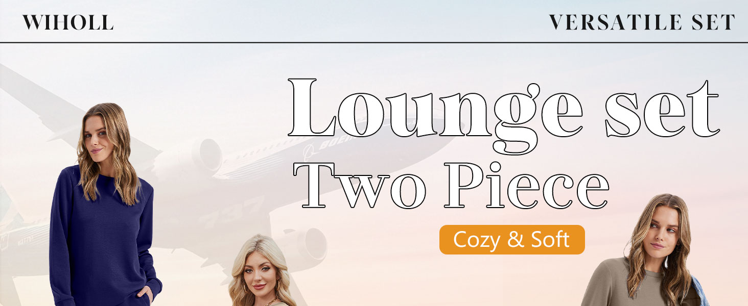 Amazon.com: WIHOLL Lounge Sets for Women 2 Piece Travel Vacation Outfits Fall Sweatsuit ...