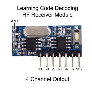 QIACHIP RX480E Module RF 433mhz Emetteur et Récepteur 4 Canaux avec ...