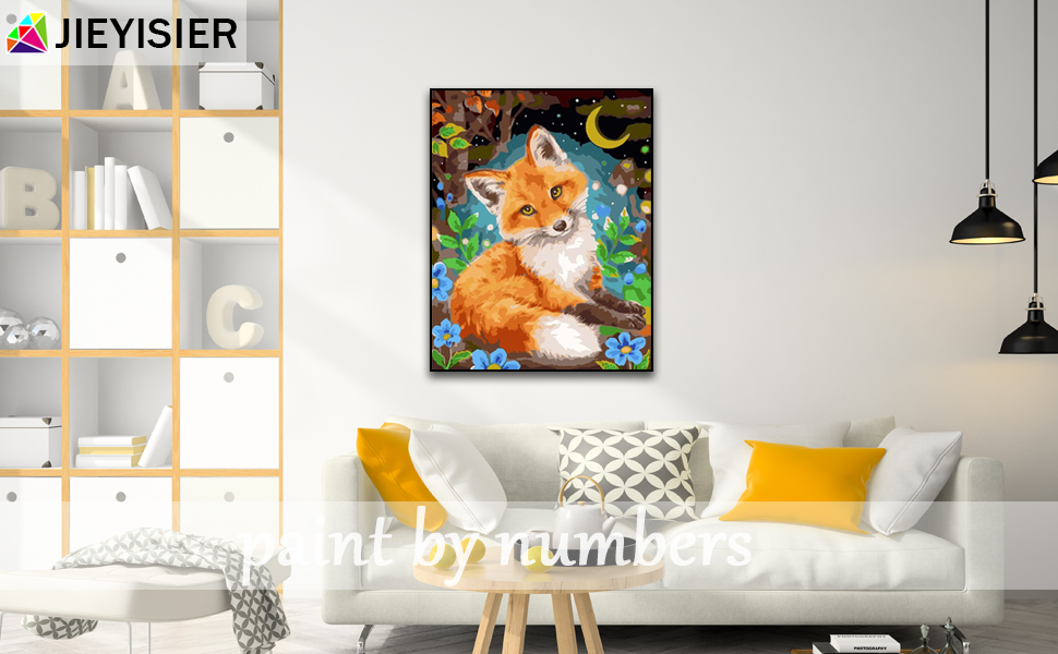 jieyisier Fuchs Malen Nach Zahlen,Fox Malen Nach Zahlen Erwachsene, für anfänger, Zuhause ...