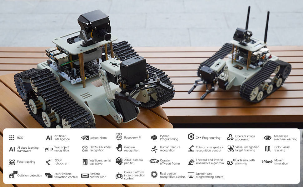 Amazon.com: Yahboom Tank Chassis Robot with AI Camera DIY Programmable ...