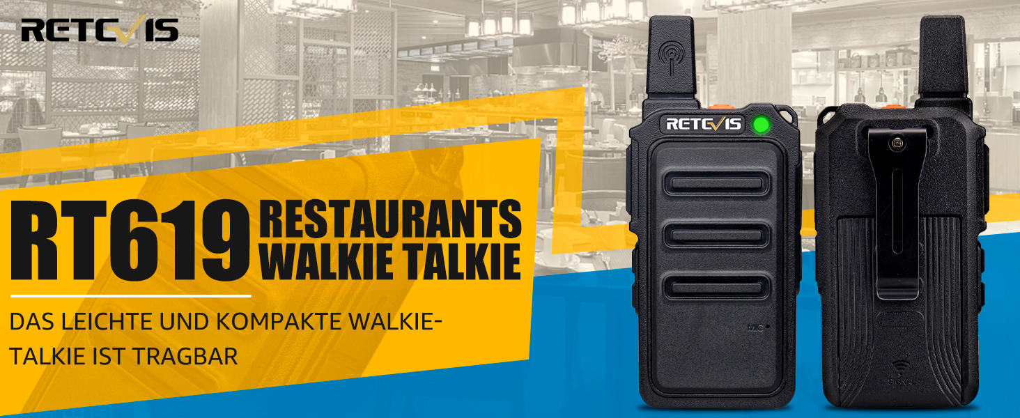 Retevis RT619 Funkgerät mit Headset, PMR446 Walkie Talkies Set Mini 16 ...