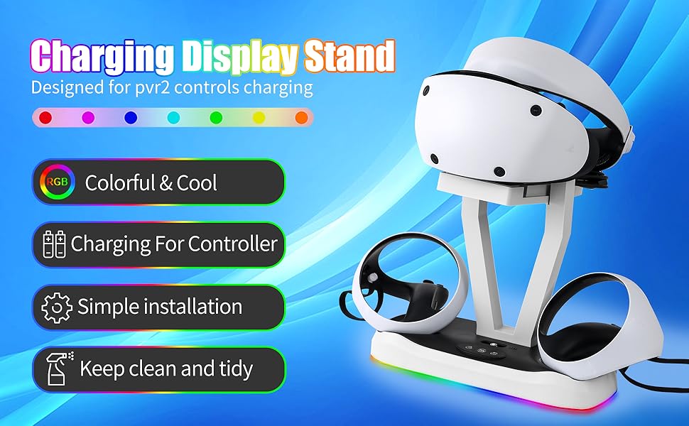 Amazon.com: PS VR2 Charger, PSVR 2 Controller Charging Dock with VR Headset Holder Display Stand ...