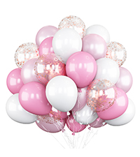 Amazon.com: Pink Gold Balloons, 60PCS Pink White Gold Birthday Balloons ...