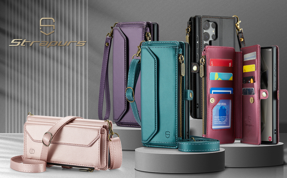 Amazon.com: Strapurs Wallet Case Compatible with Samsung Galaxy S24 Ultra 5G RFID Blocking 10 ...