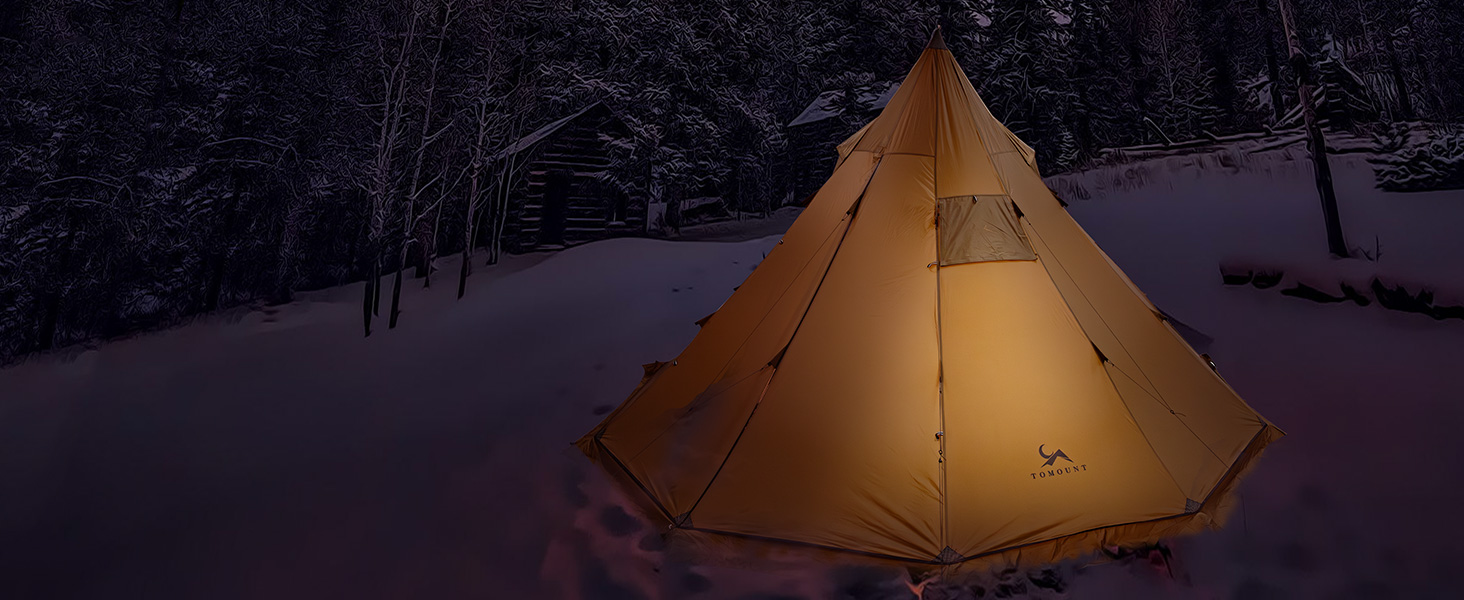 Amazon.co.jp: TOMOUNT ワンポールテント 高さ2.4m 75Dナイロン ホットテント 直径4.2m 1-4人用 耐水圧4000mm 大型ティピーテント 十角形 軽量 引裂き ...