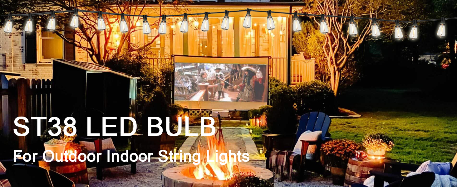 SUNSGNE 10 Pack Edison LED Replacement Light Bulbs, ST38 Clear Shatterproof Bulbs for Indoor ...