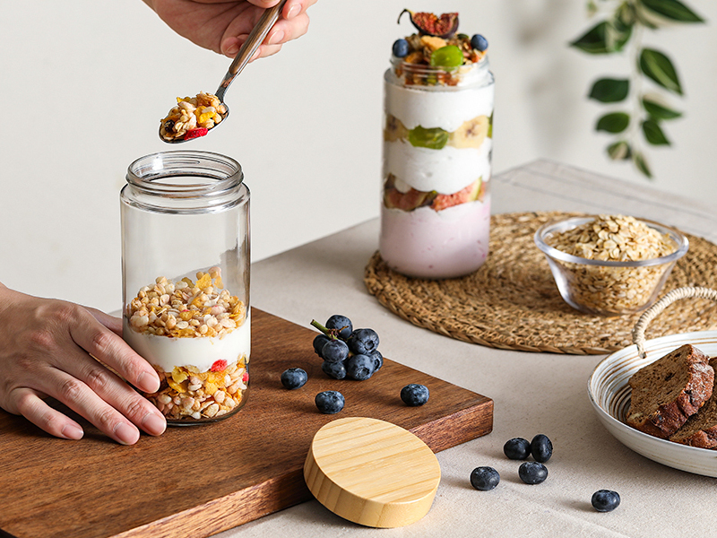 Amazon.com: NETANY 4-pack 24oz Glass jars with Airtight Lids, Overnight Oats Containers with ...