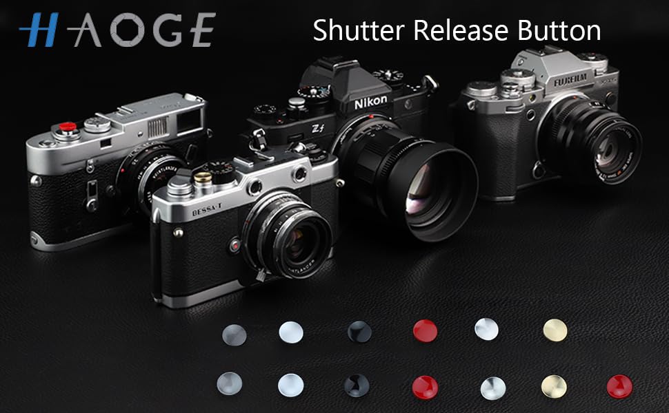 Haoge SRB-YG Metal Shutter Release Button for Fujifilm X100VI XE5/GFX100RF/X-E2S X-E3 XE4 XT50 ...