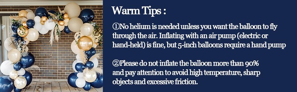 Navy Blue Gold Balloons - Double Stuffed Dark Blue Pearl White Balloon Garland Royal Nude Cream ...