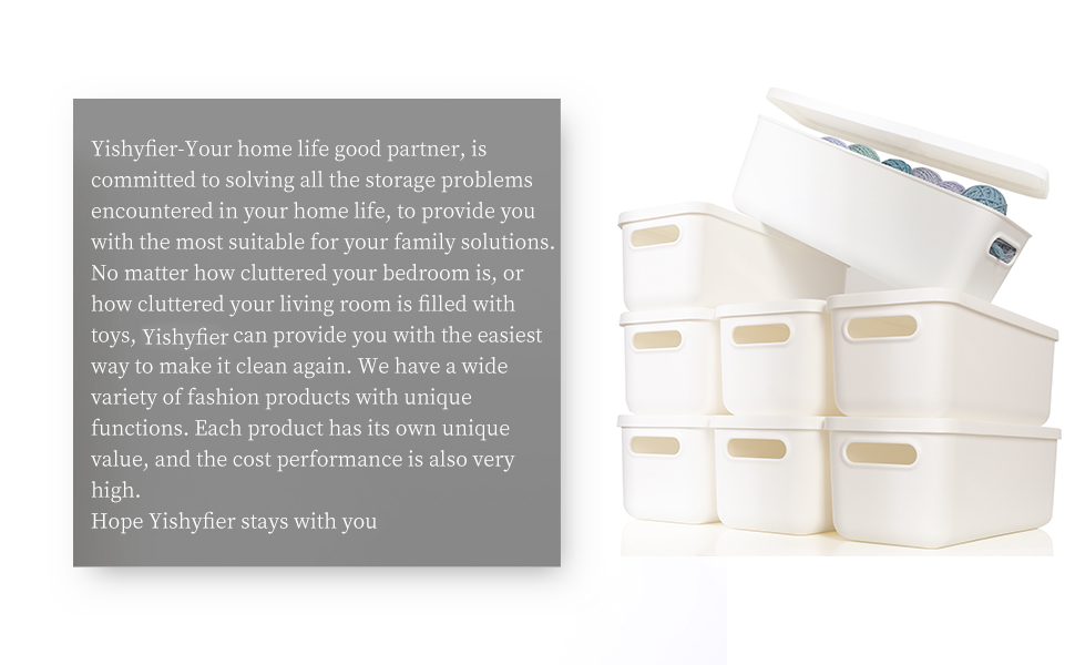 Amazon.com: Yishyfier Plastic Storage Baskets With Lid Organizing ...