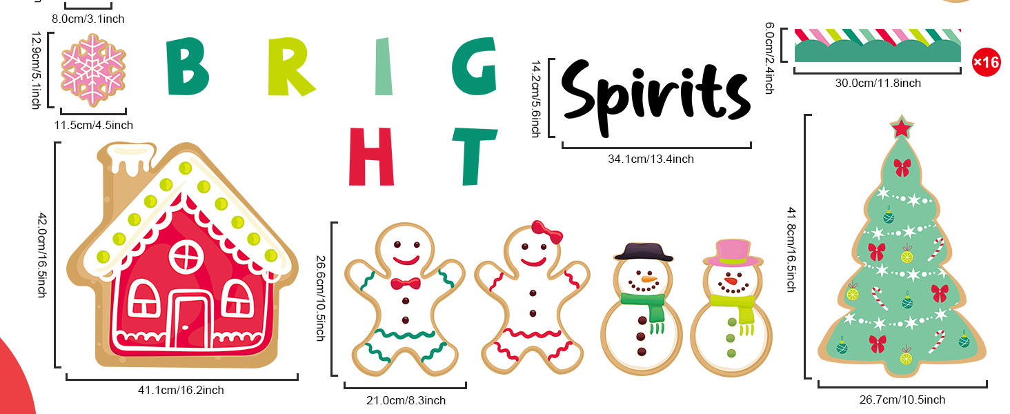 Amazon.com: Christmas Gingerbread Bulletin Board Decoration Winter ...