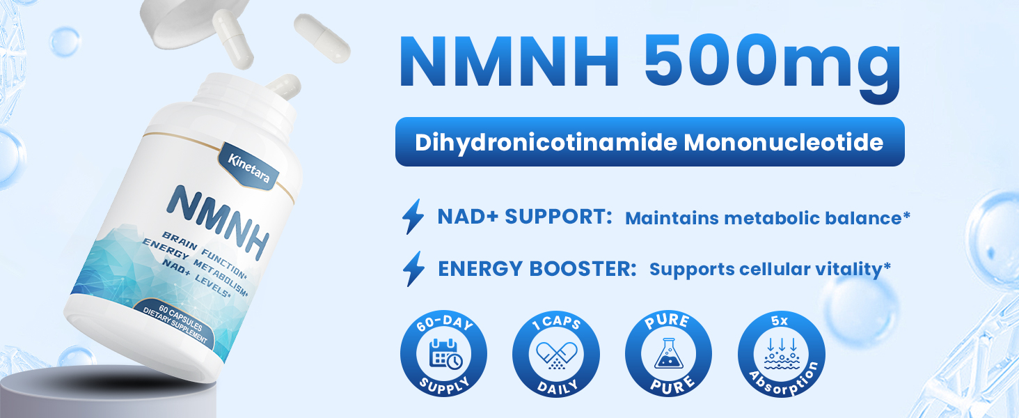 Amazon.com: Kinetara NMNH (NMN Supplement Alternative) - NAD+ Supplement with ...