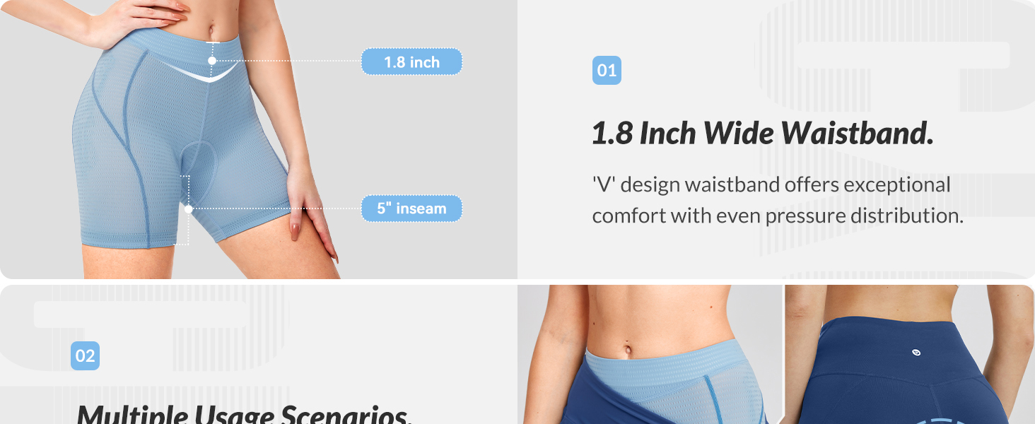 Amazon.com: BALEAF Women's Cycling Underwear 4D Padded Bike Shorts Padding Mesh Anti-slip Leg ...