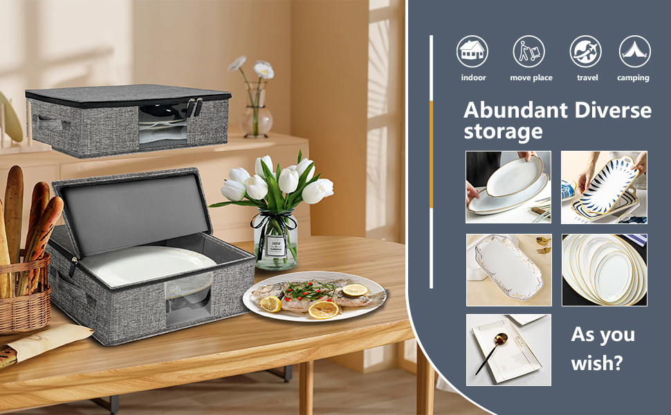 Amazon.com - Platter Storage Case - Plate Storage Containers with PVC ...