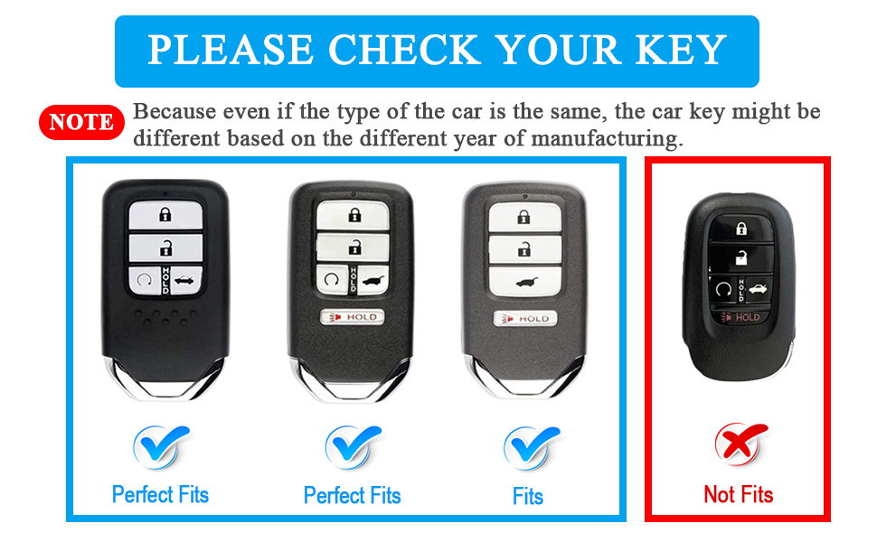 Amazon.com: MILD EAST for Honda Key Fob Cover with Keychain, Car Key ...
