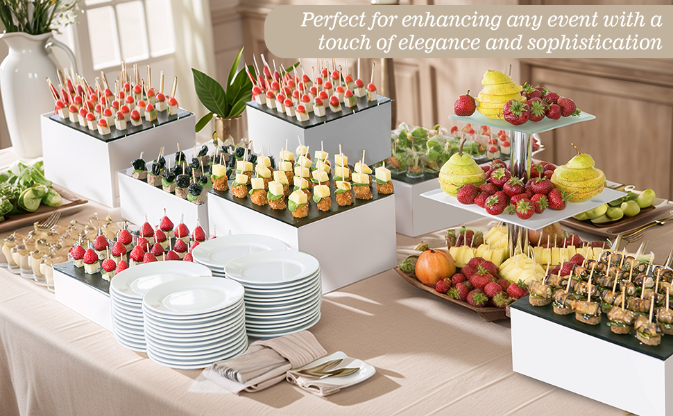 Amazon.com: Fengzhe Acrylic Buffet Risers, 3Pcs Food Risers for Buffet Table, Display Stands ...