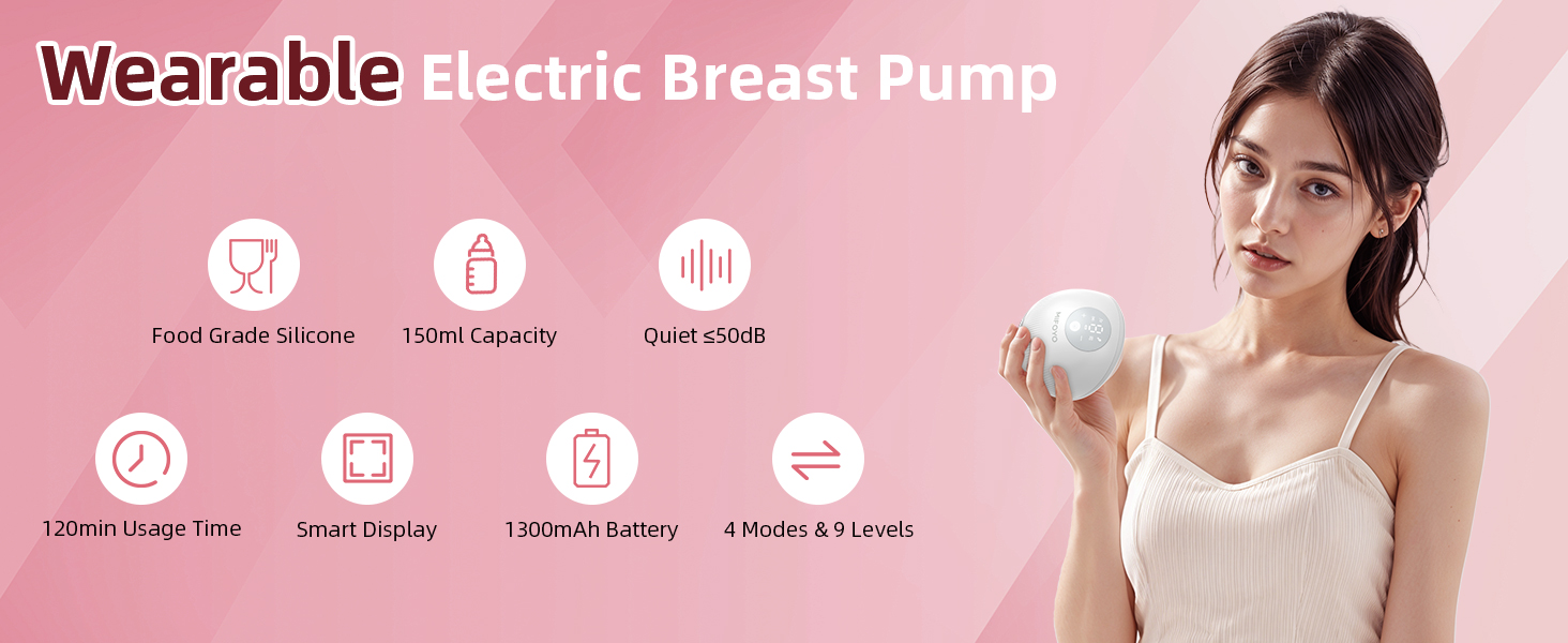 Amazon.com : Wearable Breast Pump Hands Free: Electric Portable Breastfeeding Pumps with 4 Modes ...