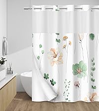 Amazon.com: WITHLOC Waterproof Shower Curtain Set with Hooks - Watercolor Sage Green Floral ...