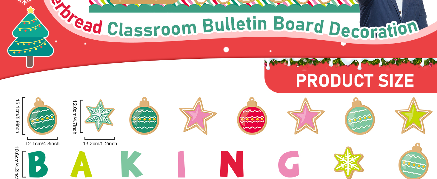 Amazon.com: Christmas Gingerbread Bulletin Board Decoration Winter ...