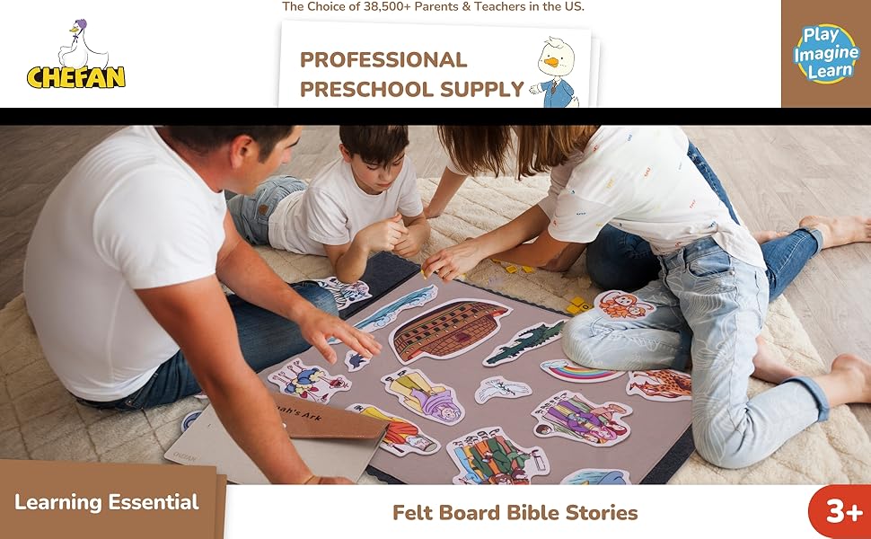Amazon.com: CHEFAN 2 Pack Felt Board Bible Stories Set, Flannel Felt Board for Toddler Include ...