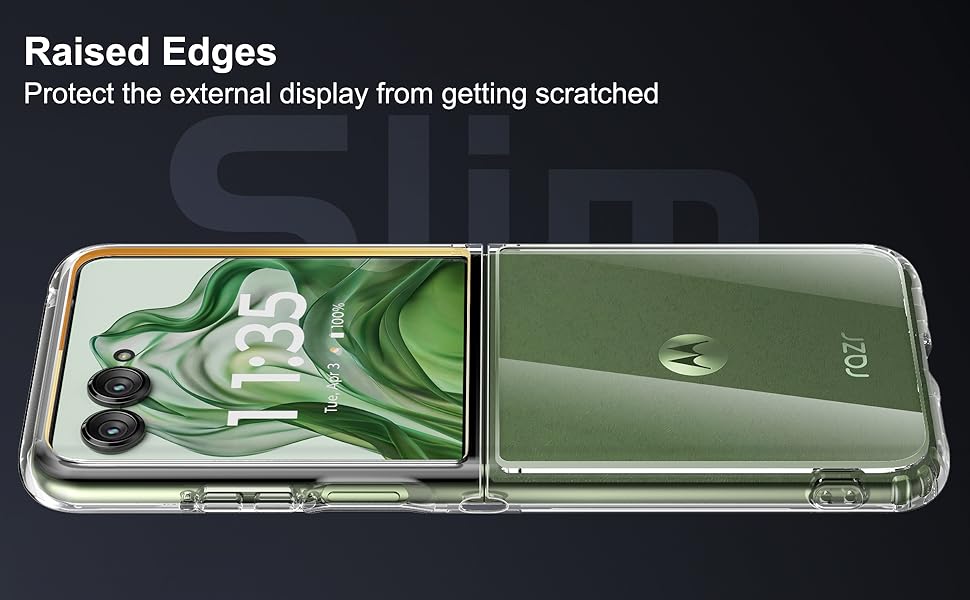 Amazon.com: Cresee Case for Motorola Razr Plus 2024/2025 - Crystal Clear Hard Back + Soft TPU ...