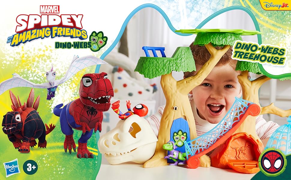 Marvel Spidey and His Amazing Friends Dino-Webs Treehouse Playset ...