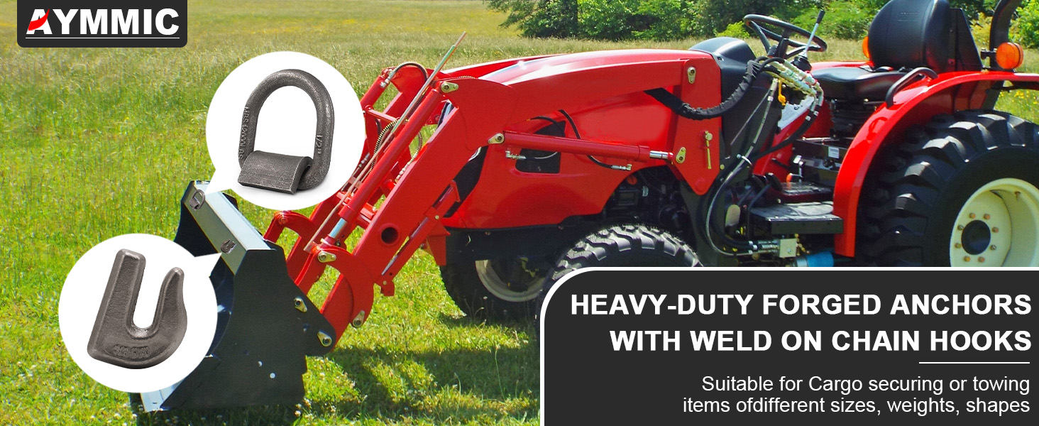 Amazon.com: AYMMIC 1/2" Heavy Duty Weld-On Forged D Ring with MBS:12,000 lbs and 3/8" G70 ...