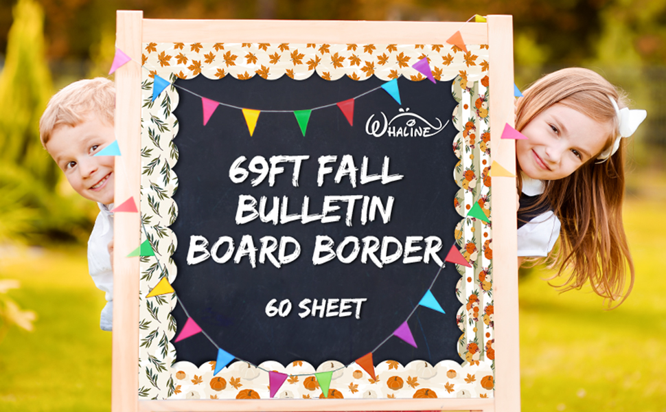Amazon.com: Whaline 69Ft Fall Bulletin Board Borders Pumpkin Maple Leaf ...