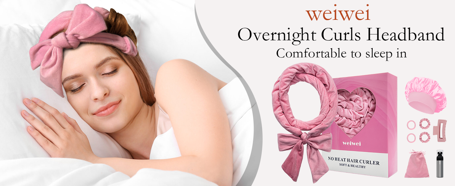 weiwei Heatless Curlers Headband, Heatless Overnight Curls Hair Curlers No Heat, 70" Soft No ...