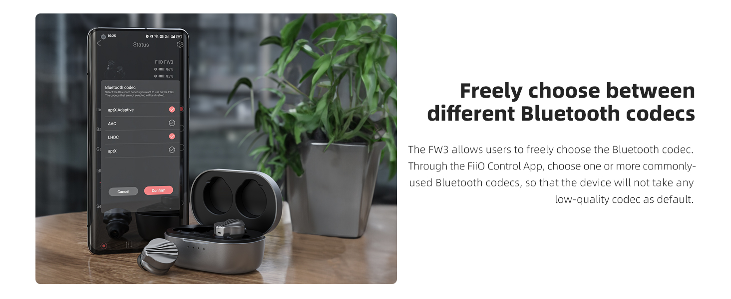 Amazon.com: FiiO FW3 True Wireless Earbud, Bluetooth 5.2 LDAC/aptX Adaptive, 10mm Drivers with ...