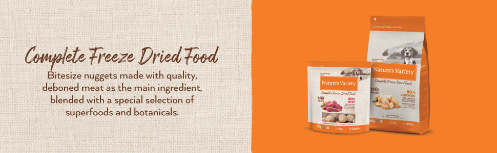 Nature's Variety Complete Freezed Dried Food Beef for Dogs Mini and Small - Case 7 x 120 g ...