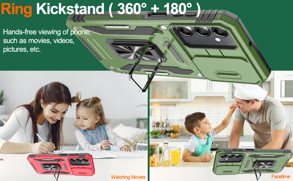 Amazon.com: LEXNEC for Samsung Galaxy A15 5G Case with Sliding Camera Cover & Tempered Glass ...