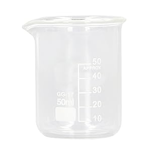 10 Piezas Vaso de Precipitado 50ml, Vasos de Precipitados de Vidrio de Laboratorio, Vaso de ...