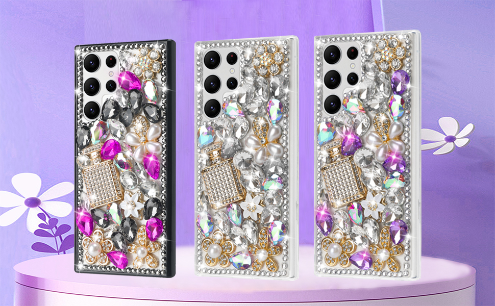 Amazon.com: Losin Compatible with Galaxy S24 Plus Bling Case for Women Girls Luxury 3D Sparkle ...