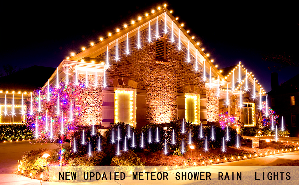 Grandisk Meteor Lights LED Meteor Shower Lights with 16 Tubes 576 LEDs ...