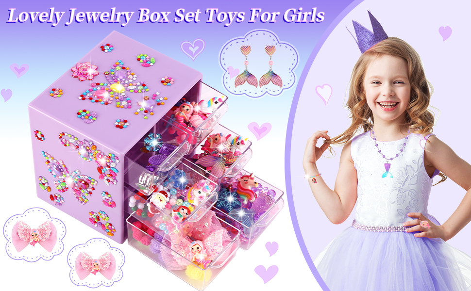 Amazon.com: Toddler Toys for Ages 5-7 Girls Jewelry Set,51 Pcs Kids Toys for girls age 8-10 Clip ...