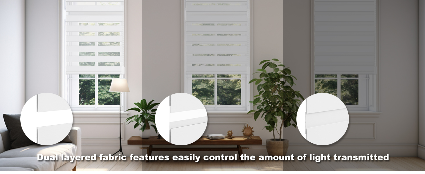 Amazon.com: Changshade Custom Size Zebra Blinds for Indoor Window, Blackout(85%) Dual Layer ...