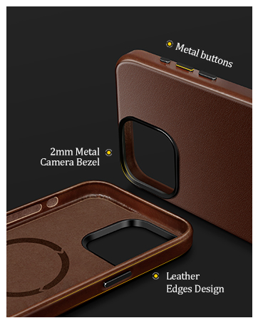 Amazon.com: kingflag Genuine Leather Case for iPhone 16 Pro Max 6.9 inch, Compatible with ...