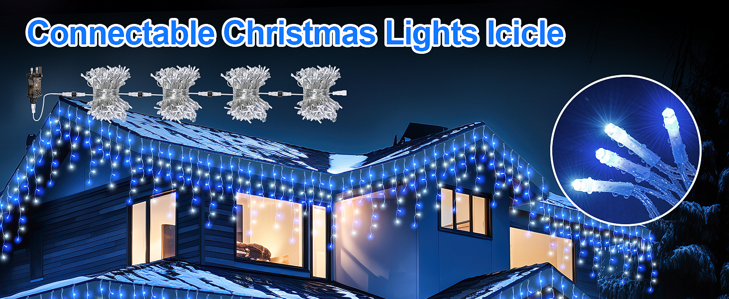 LBSTP Outdoor Icicle Christmas Lights 10M - Fairy Lights Plug in Cool ...